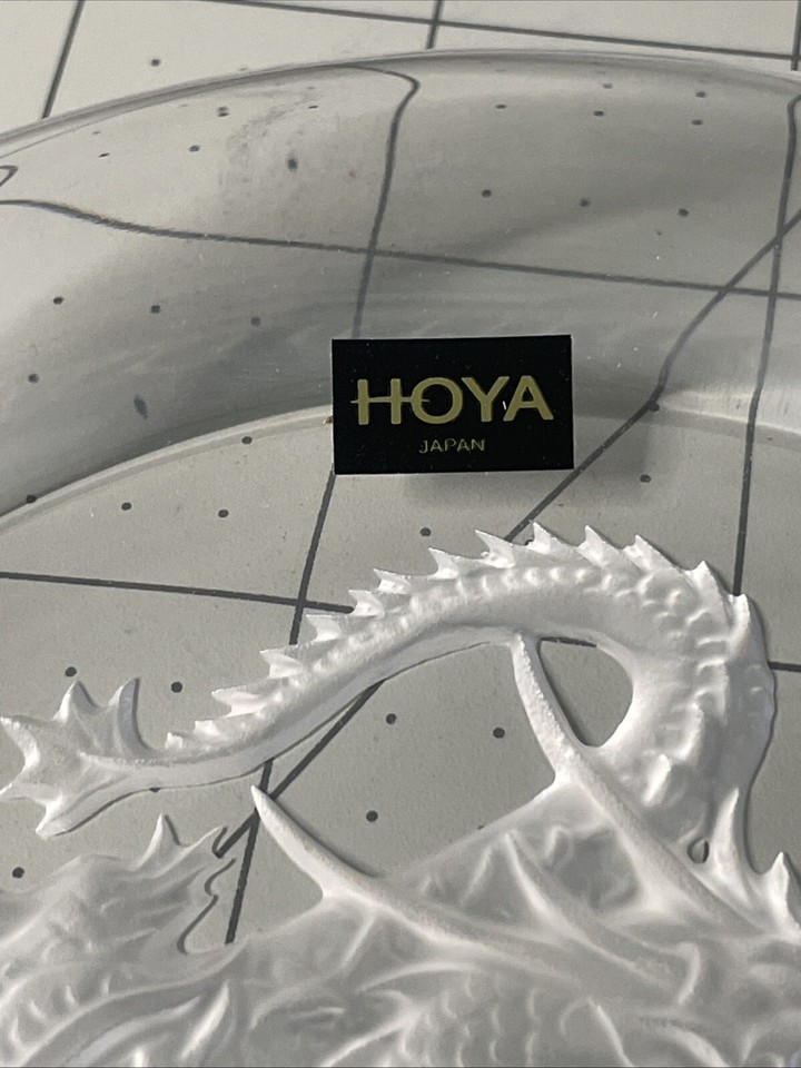Vintage HOYA DRAGON CRYSTAL Japanese Dish Carving ART Engraving (L2) | eBay