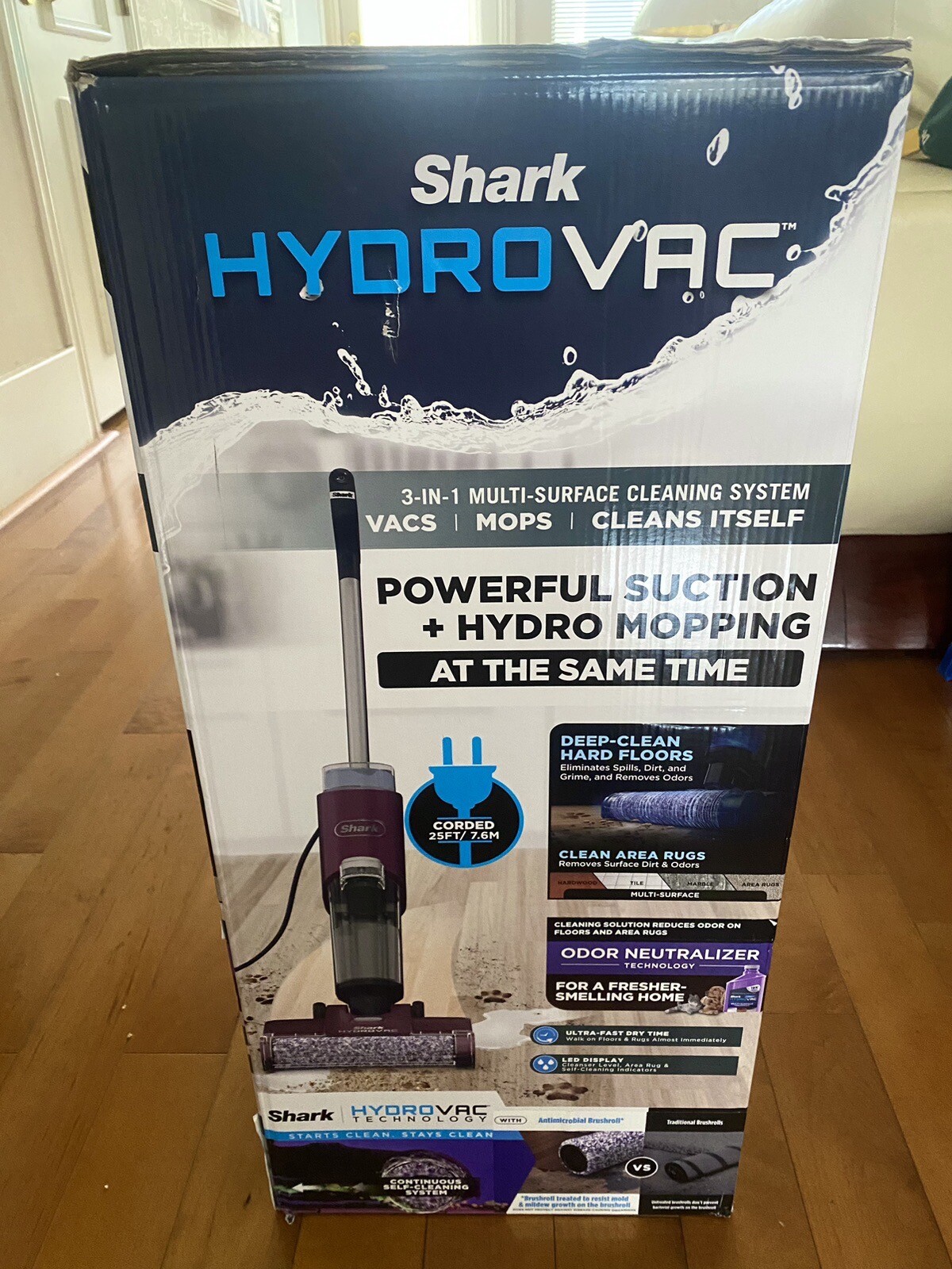 NEW Shark HydroVac (WD100) - Corded 3-in-1 Vacuum, Mop & Self-Cleaning ...