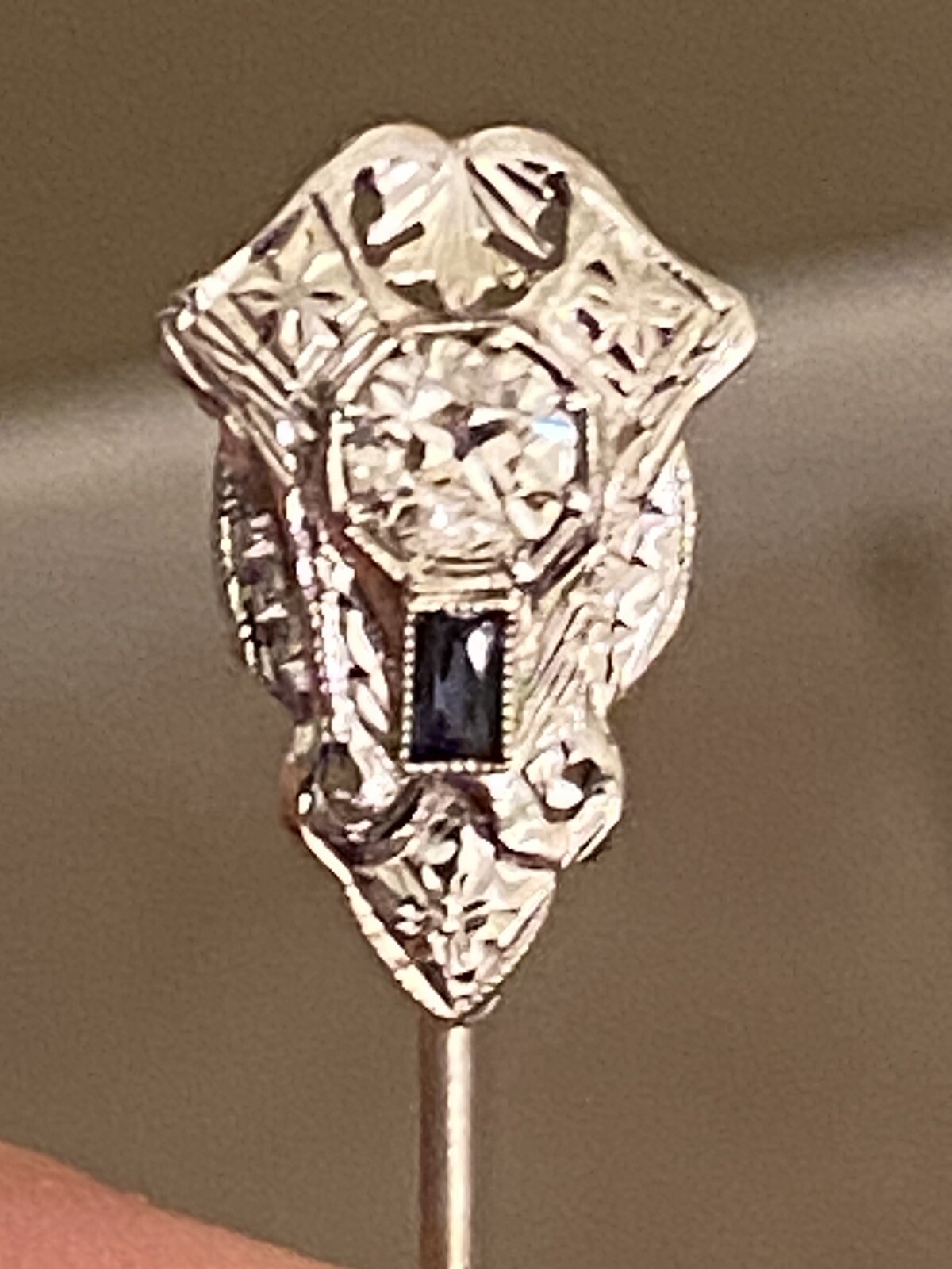 14k Gold 1/4 caret European Cut Diamond Stick Pin - Gem