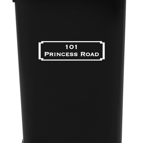 Waste Bin House Number & Street Name Decal Sticker Art Decor Frame ...