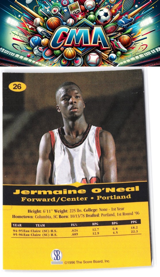 1996-97 Score Board All Sport PPF #26 Jermaine O'Neal | eBay