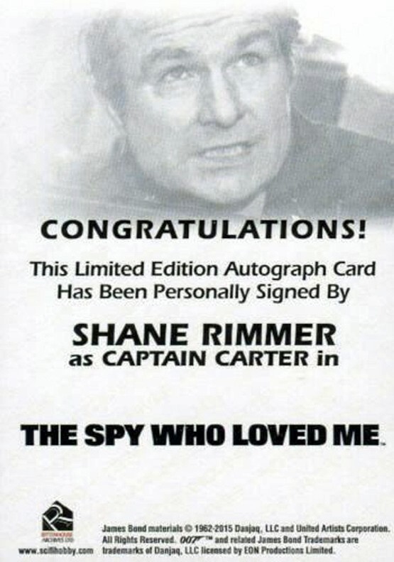 2017 Rittenhouse James Bond Archives Final Edition Shane Rimmer ...