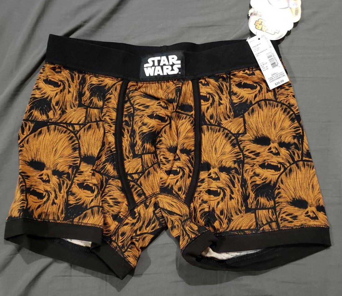 Star Wars Mens Small Brown Chewie Chewbacca Underwear Boxer Briefs ...