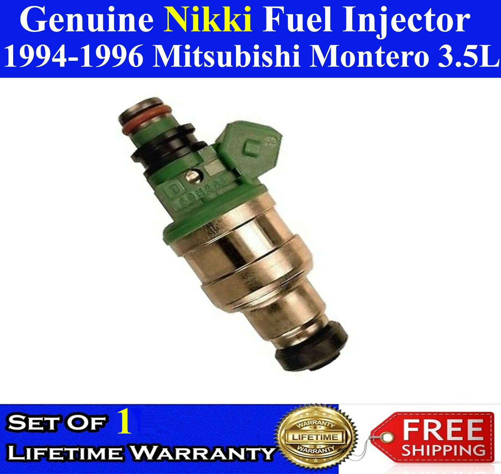 Genuine Single OEM Nikki Fuel Injector For 1994-1996 Mitsubishi Montero ...