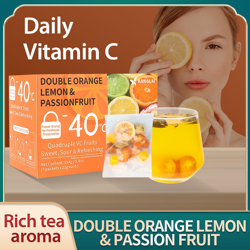 DOUBLE ORANGE LEMON Passion Fruit Tea Cold Brewing Tea NoAdditives ...