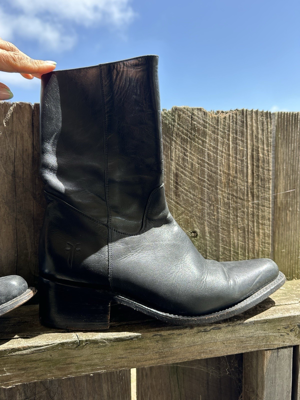 Vintage Frye Black Leather Boots - Gem