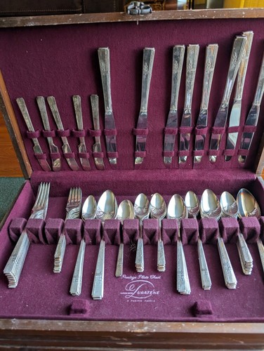 Prestige Plate Chest Vintage Silverware Set 62Piece More Than 100 Years ...