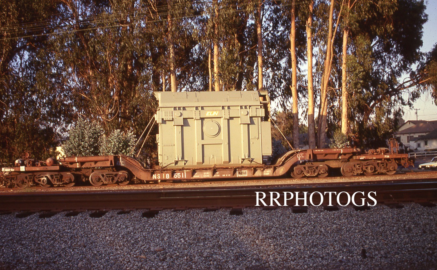 RAILROAD SLIDE NORFOLK SOUTHERN NS HEAVY DUTY FLAT CAR #185511 cir 1998 ...