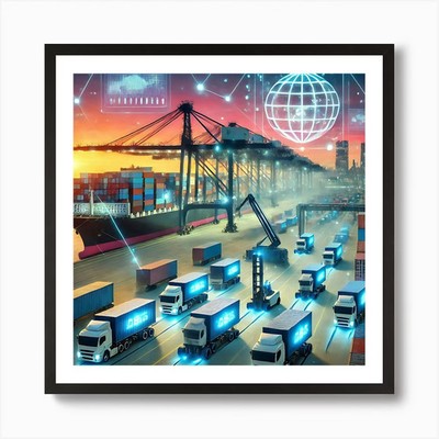 Digital Logistics Art Print Framed Wall Art Poster Canvas Print Picture ...