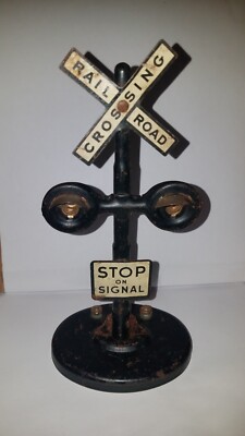 Vintage Marx O Scale Model Train Railroad Crossing Stop on Signal sign ...