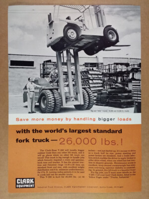 1955 Clark-Ross Y260 Forklift 26,000 lbs Fork Truck photo vintage print ...
