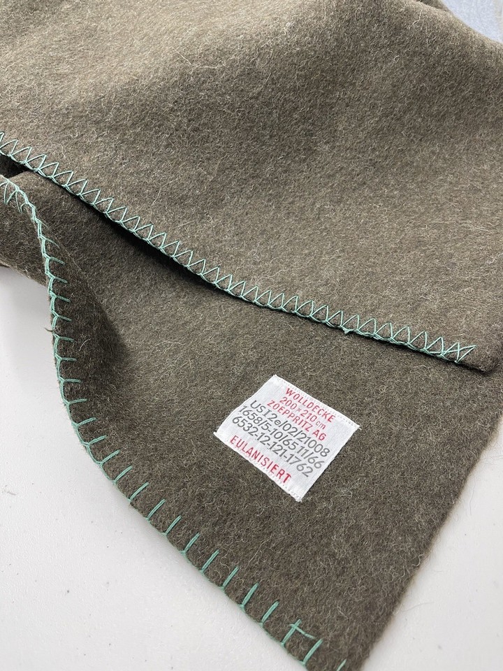 Genuine Vintage West German Army “Bundes- Eigentum” Wool Blanket New 79 ...