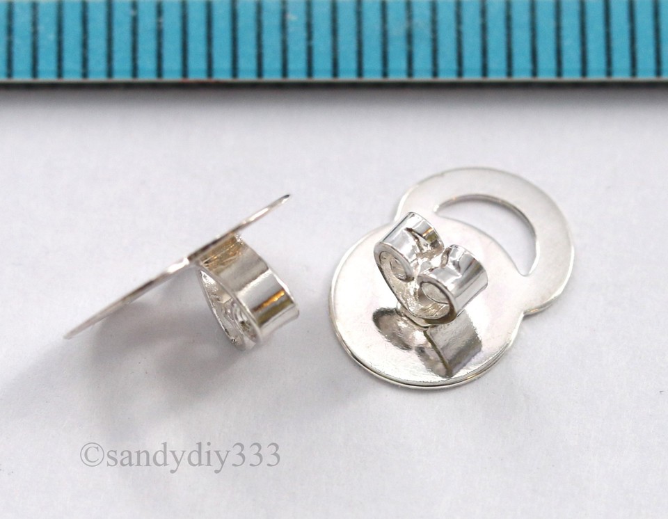 2x STERLING SILVER STUD POST EARRINGS BUTTERFLY CLUTCHES BACKS ...