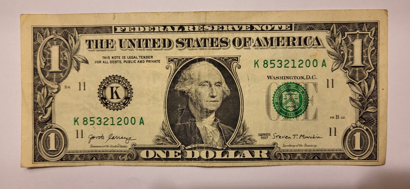 2017 $1 One Dollar Bill Error Misaligned Miscut Currency | eBay