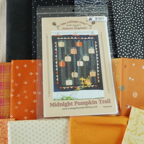 Midnight Pumpkin Trail Quilt Kit W/ Backing 56" x 68" Fall Scrappy Deb ...