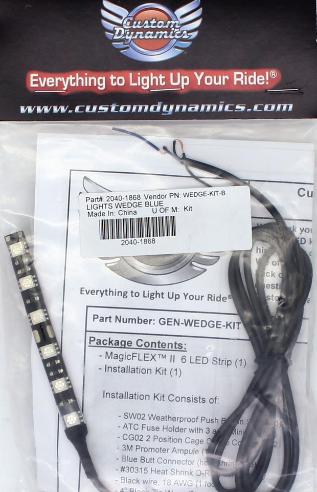 Custom Dynamics Lights Wedge, Blue Part Number - 2040-1868 | eBay