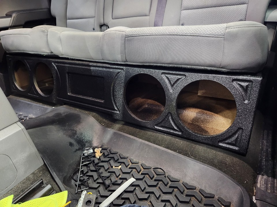 2014-2018 Chevy silverado Crew Cab subwoofer box 8" Ported Led acrylic ...