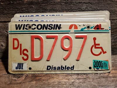 Wisconsin Disabled License Plate #4 | eBay