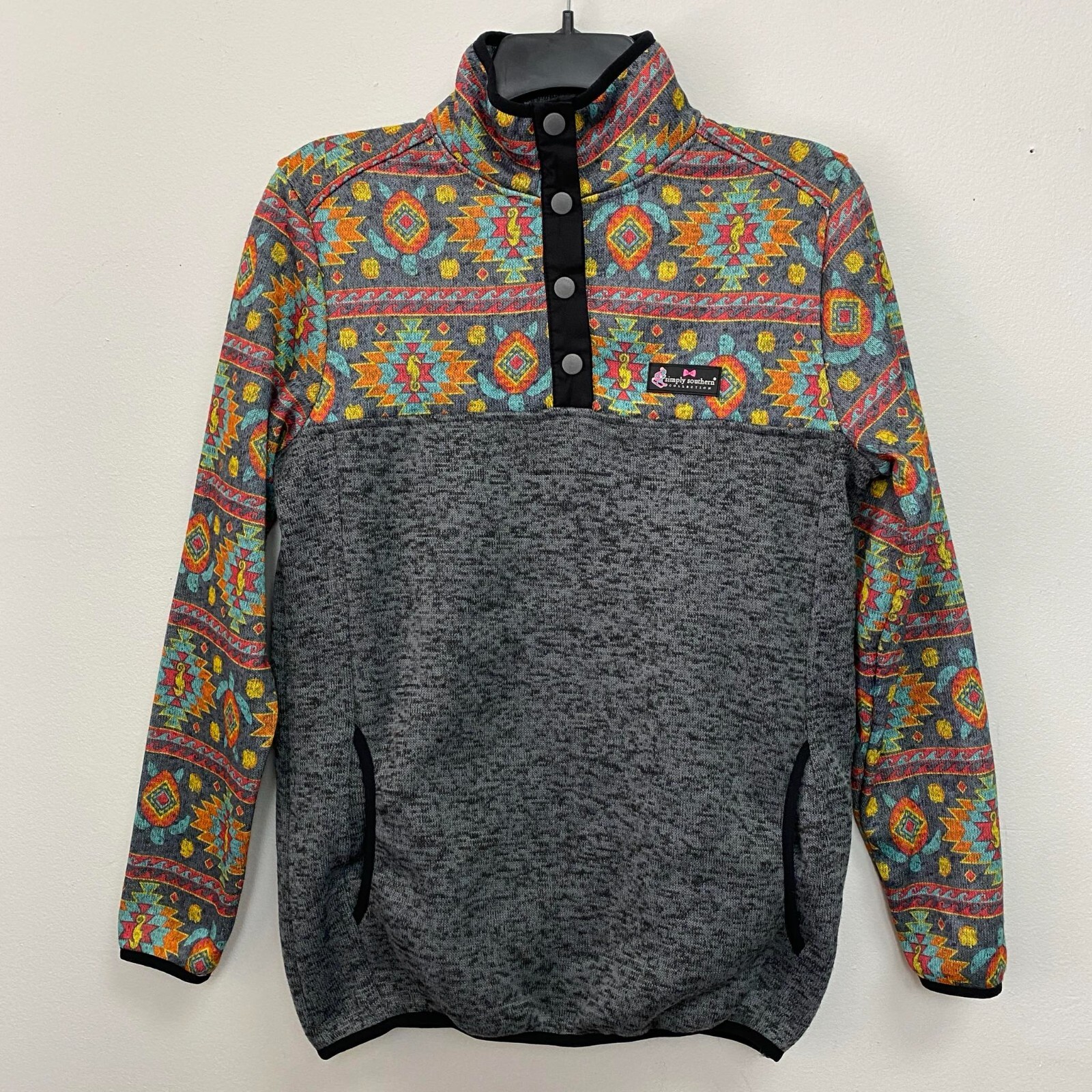 Simply Southern Pullover Aztec Turtle Neck Seahorse P… - Gem
