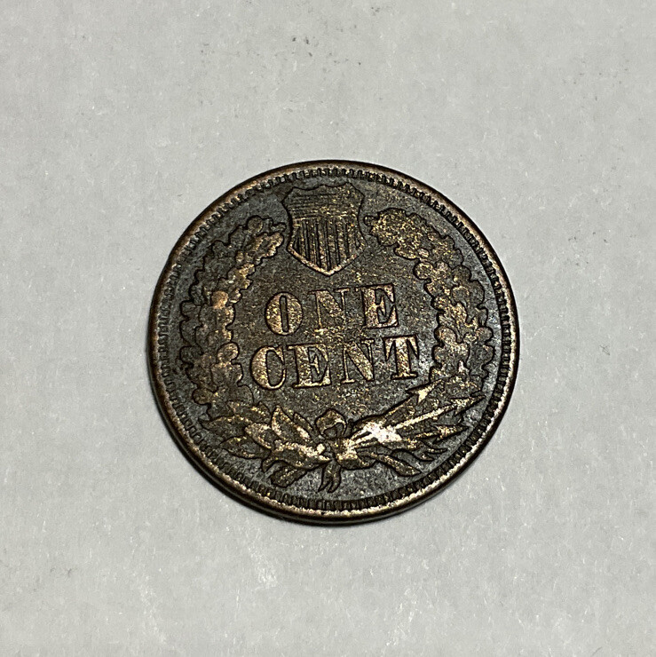 1866 Indian Head Cent - Porous Surfaces - US 1c Penny Coin - VF Details ...