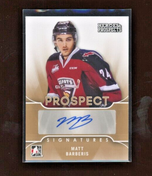 2015-16 ITG Heroes and Prospects Prospect Autographs Matt Barberis ...