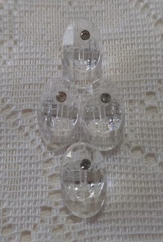 4 Oval Clear With Rhinestone Glass Shank Buttons. Approx 18 × 10 mm | eBay