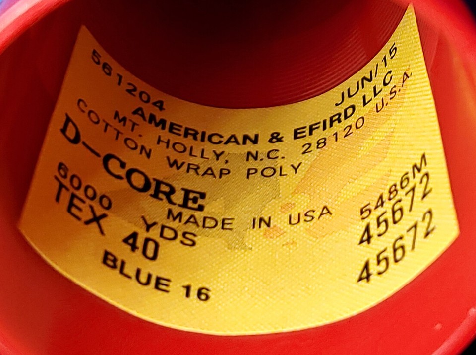 A&E D-Core Cotton-Wrapped Poly-Core Thread - 40 Weight, 6000 yards ...