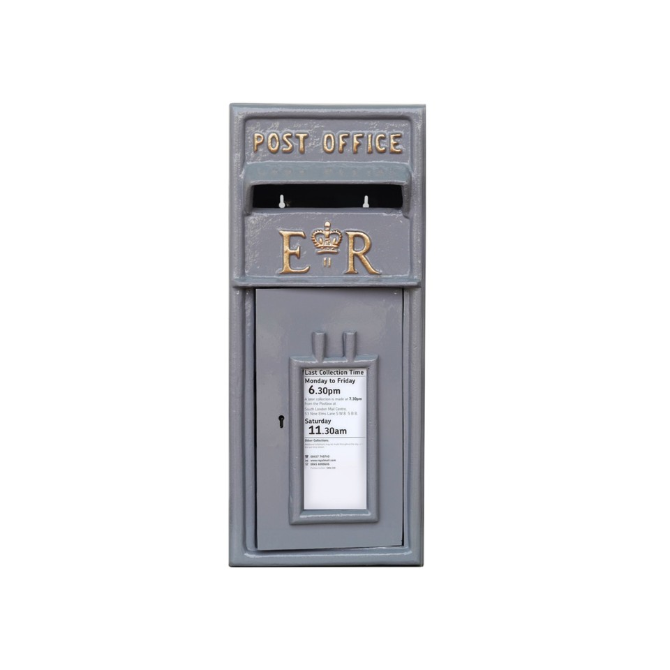 Post Box ER Royal Mail Design Mailbox with Lock Wall Mounted Letterbox ...