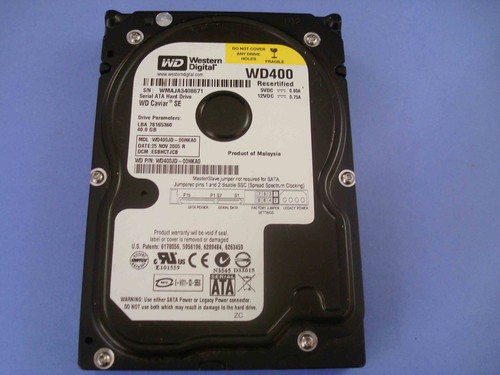 Western Digital WD Caviar SE WD400 SATA 40GB Hard Drive WD400JD-00HKA0 ...