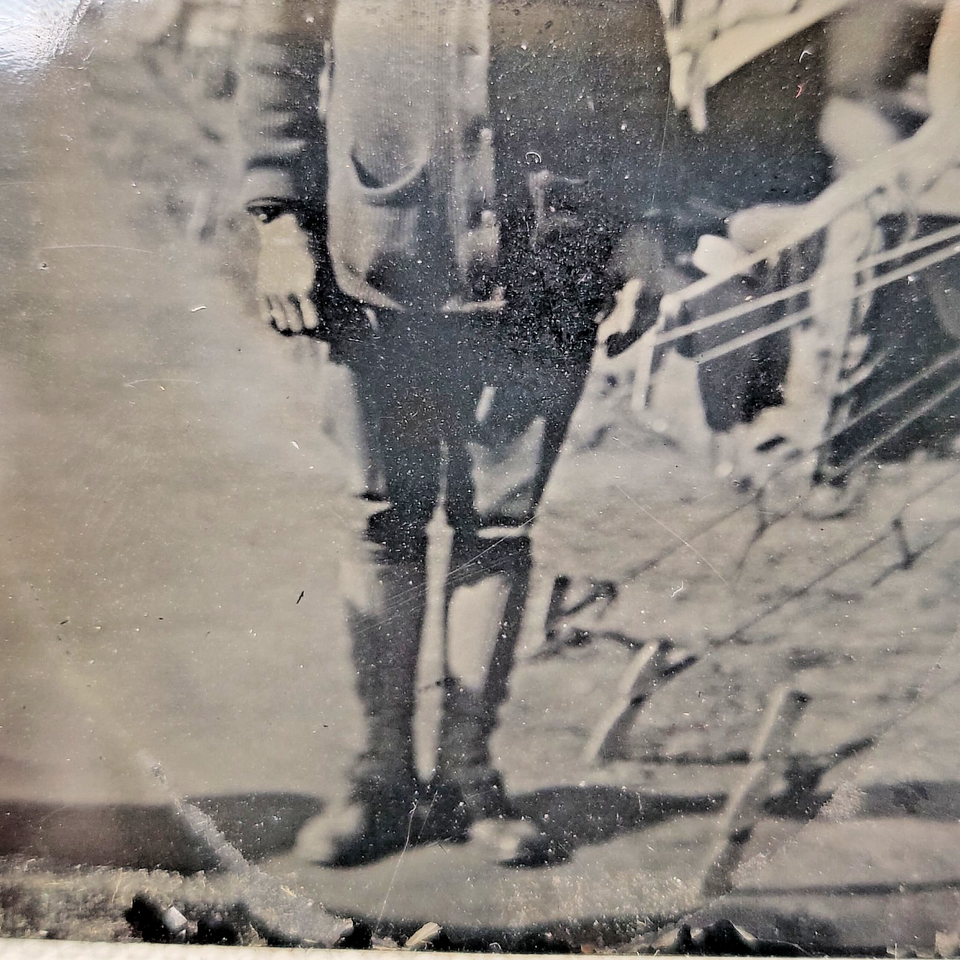 Indian Wars Era Post Civil War Tintype Photo Soldier Standing Camp ...