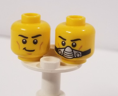 LEGO Minifigure Star Wars Head Silver Breathing Mask Apparatus Dual ...
