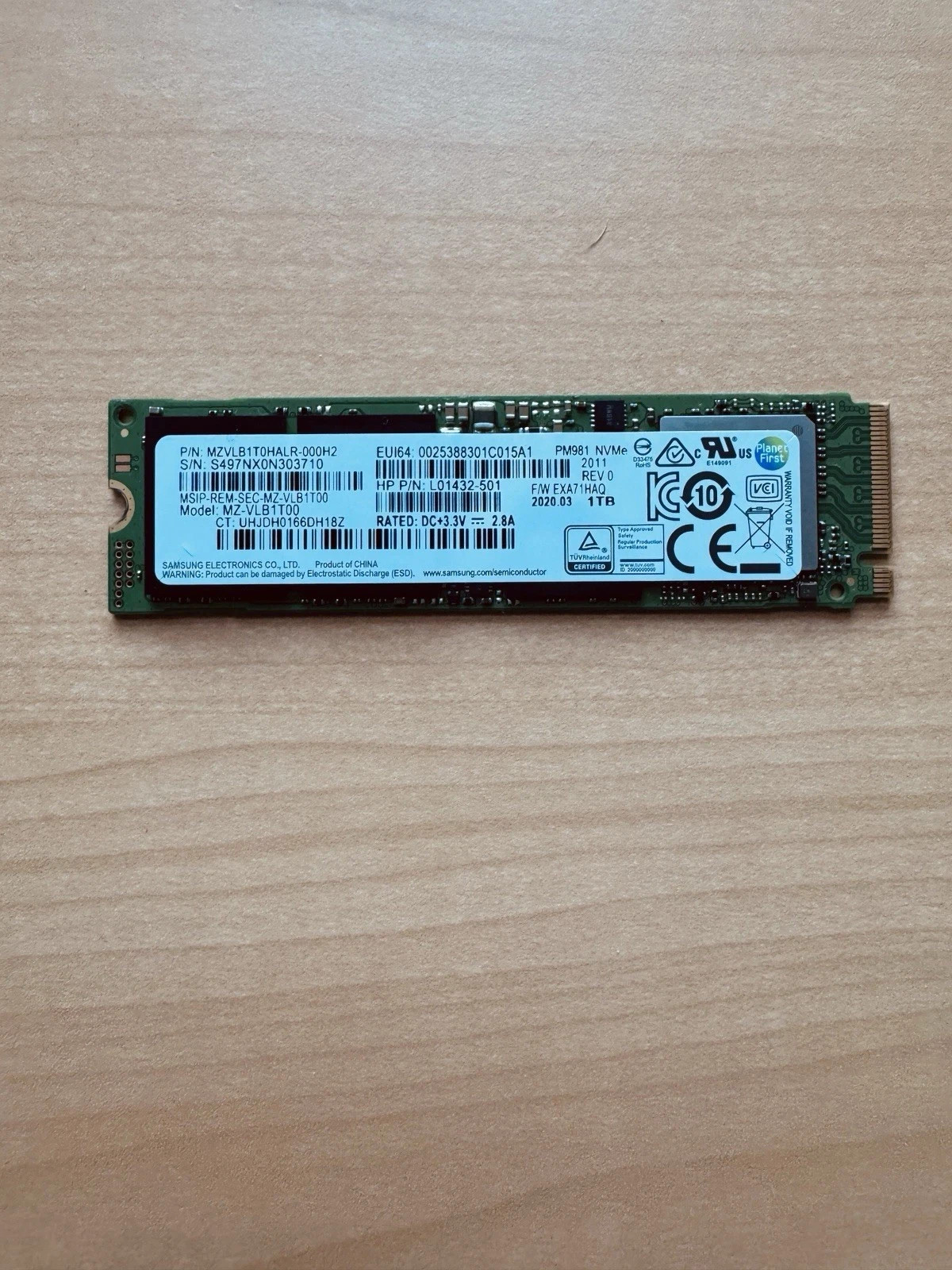 Samsung 1TB NVMe M.2 PCIe 3.0 x4 SSD PM981 MZVLB1T0HALR-000H2 | eBay