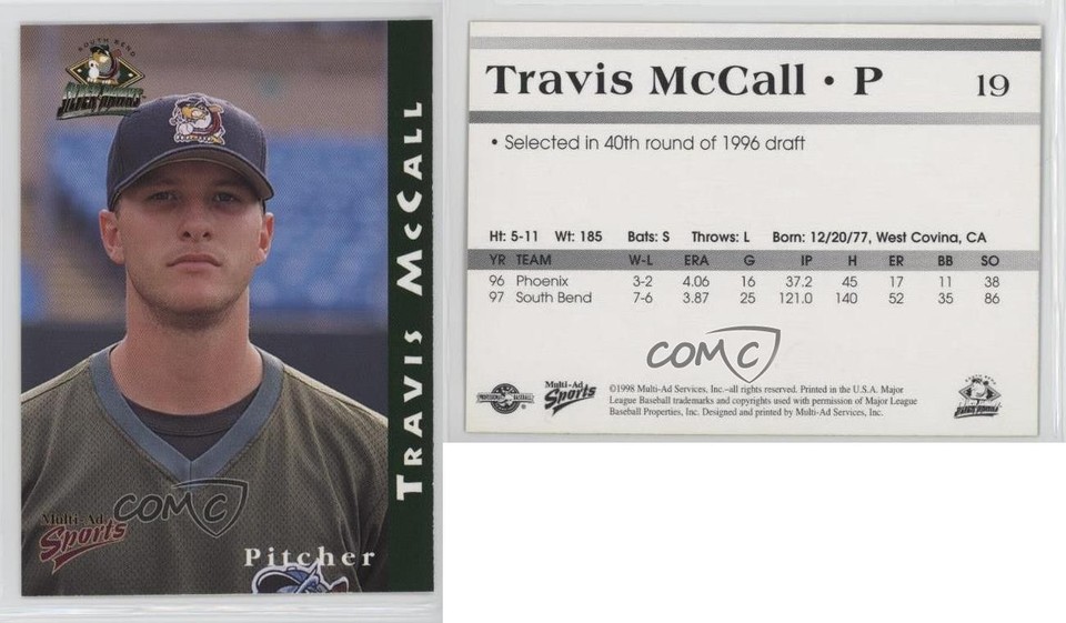 1998 Multi-Ad Sports South Bend Silver Hawks Travis McCall #19 0kz8 | eBay