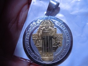 Gold On Stainless Steel Catholic Sentia Mvniamvr Latin Pendant Brand ...