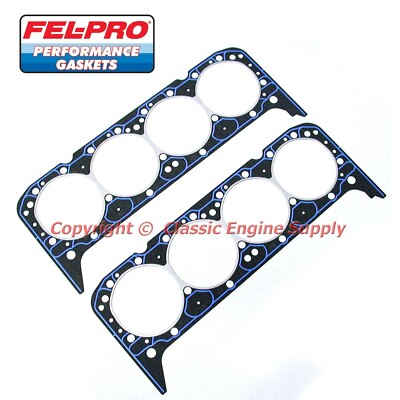 New Set of 2 Fel Pro Performance 1003 Head Gaskets Chevy sb 400 350 327 ...