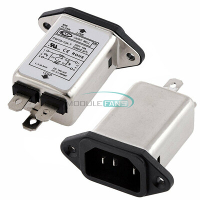 EMI RFI Filter AC 250V 10A CW1D-10A-T Suppressor Power Line Noise ...