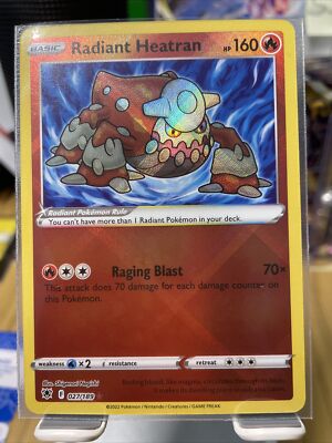 Pokemon Card RADIANT HEATRAN Ultra Rare 027/189 ASTRAL RADIANCE *MINT ...