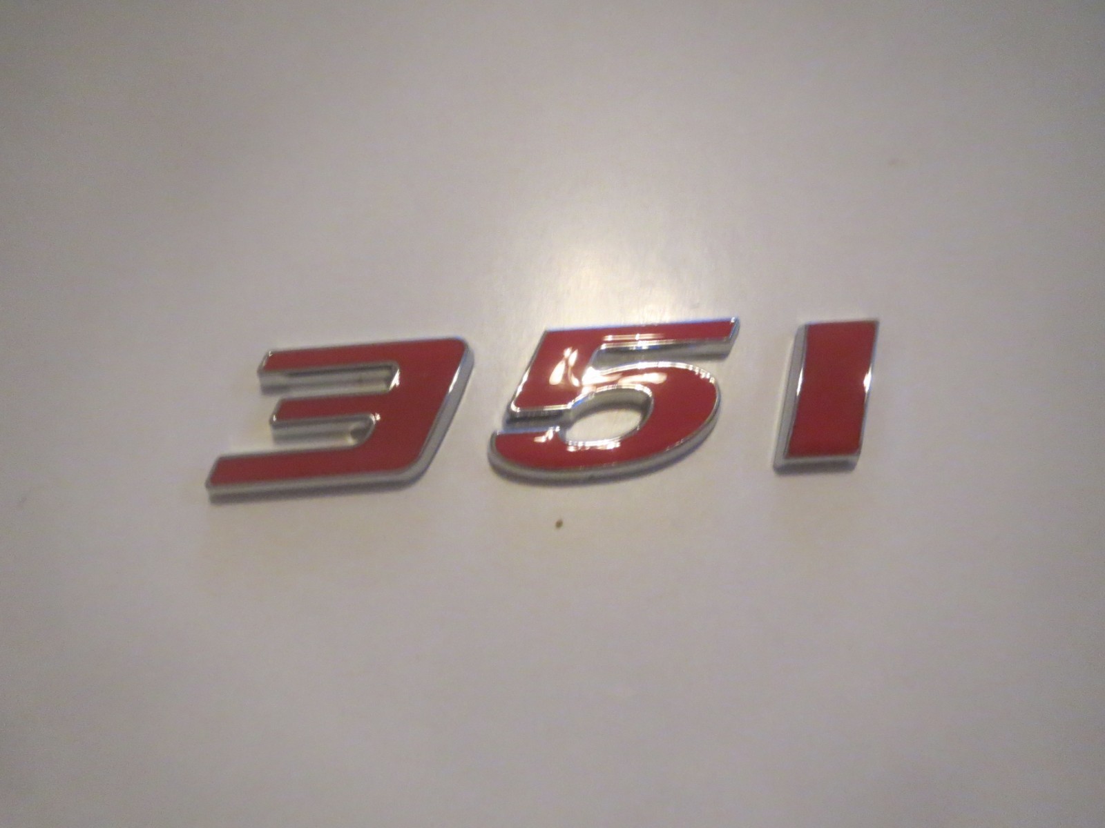 FORD 351 ENGINE ID FENDER HOOD SCOOP QUARTER PANEL TRUNK EMBLEM - RED ...