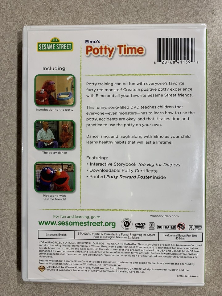 Sesame Street - Elmo's Potty Time (DVD, 2006) New! Sealed! 828768411599 ...
