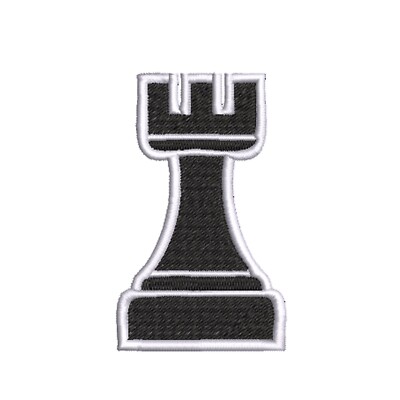 Black Rook Chess Piece Patch Embroidered Iron-on Classic Strategy Game ...