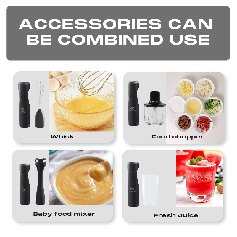 SUPERLEX 4 in 1 Electric Stick Blender Set & Food Processor Whisk ...