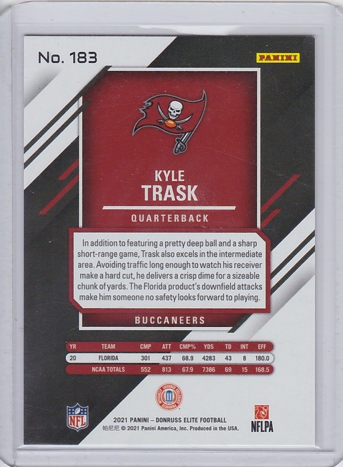 2021 Elite Kyle Trask BLUE Rookie Variation! #d 06/10! card #183! Bucs ...