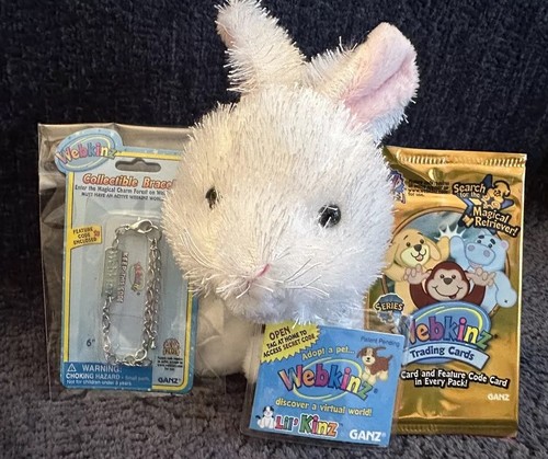 Webkinz Rabbit Lil Kinz,Charm Bracelet,Pack of Trading Cards,New w ...