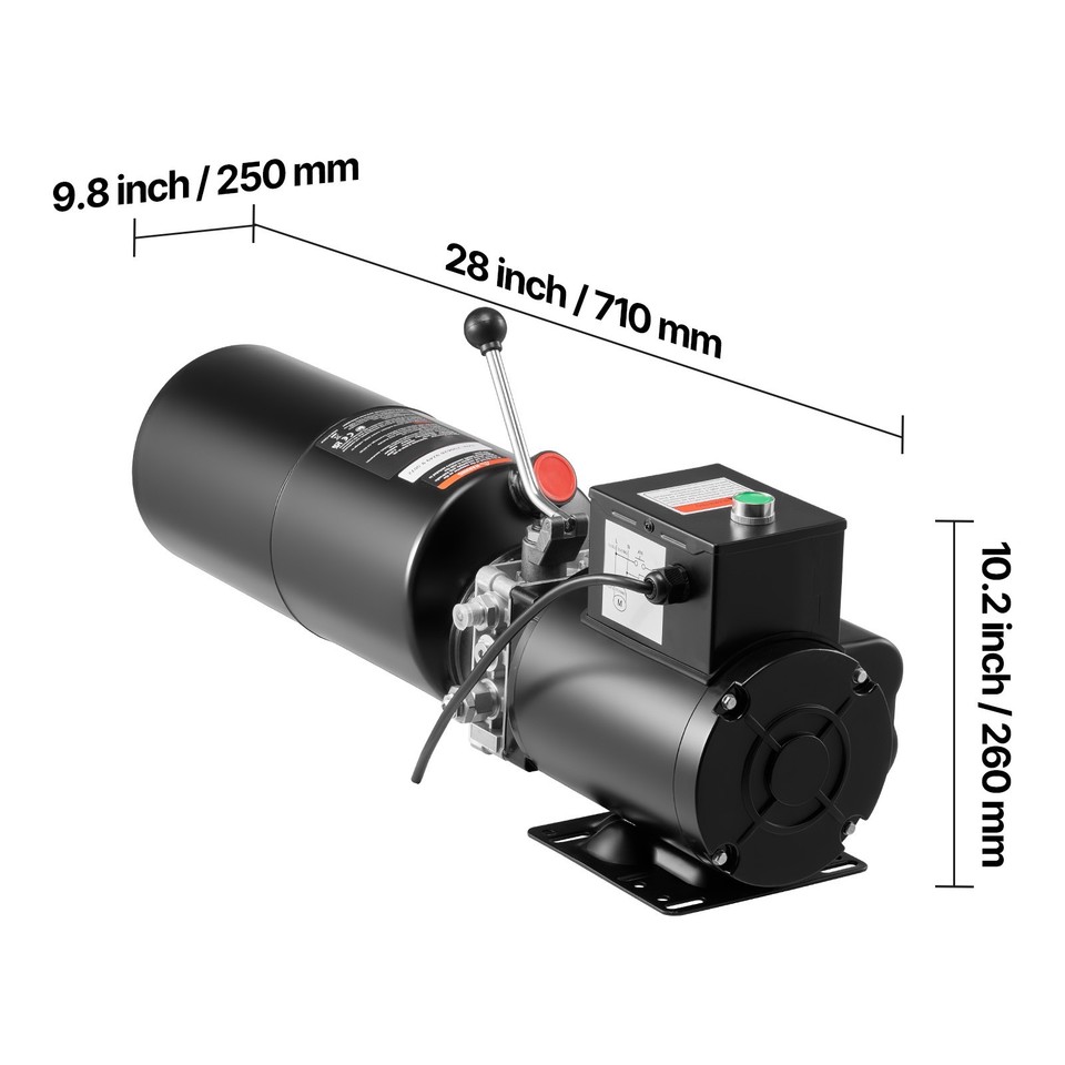 Uimoso 2.5 Gal/10 Qt Car Lift Hydraulic Power Unit Pack 220V AC 2 Post ...