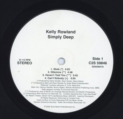 Kelly Rowland - Simply Deep '03 2xLP US PROMO ORG!VG/VG+ | eBay Australia