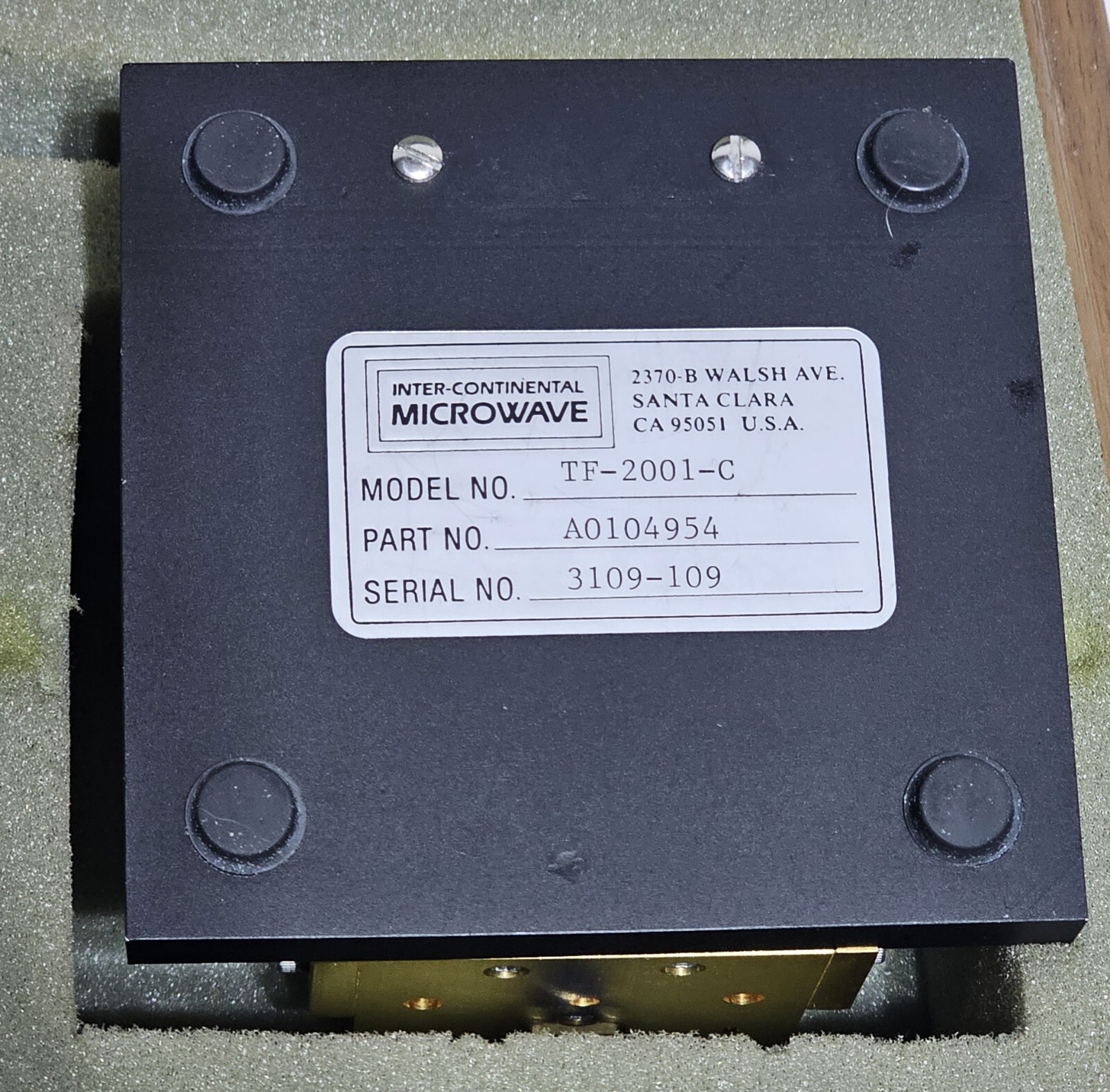 INTER-CONTINENTAL MICROWAVE TF-2001-C w/ Mid Section & Pin Alignment ...