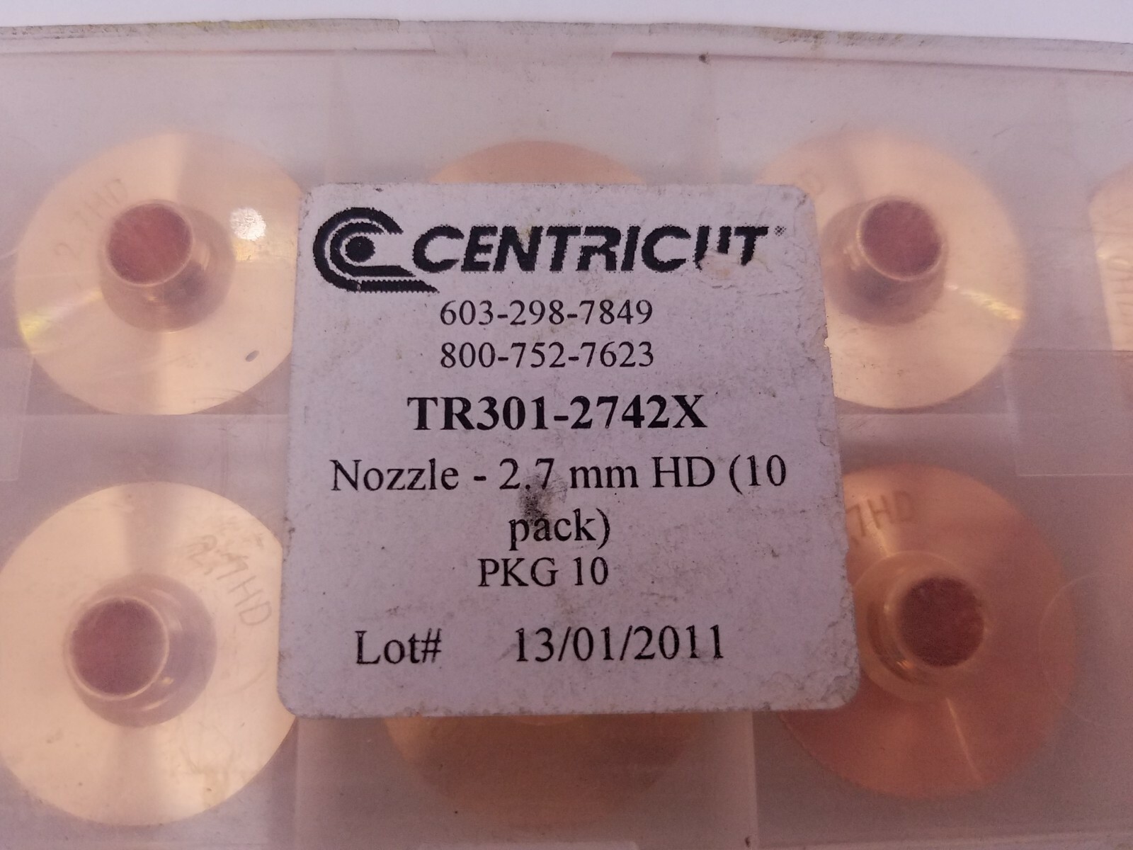 10 Pcs Centricut TR301-2742X Nozzle High Density 2.7mm HD Trumof CO2 ...