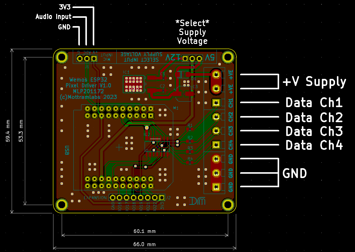4 Channel Wemos ESP32 - WS2811/WS2812 LED Driver Board - WLED - FastLED ...