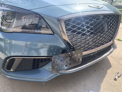 2017-2025 Genesis G80 Front Bumper Tow Hook License Plate Mount Bracket ...