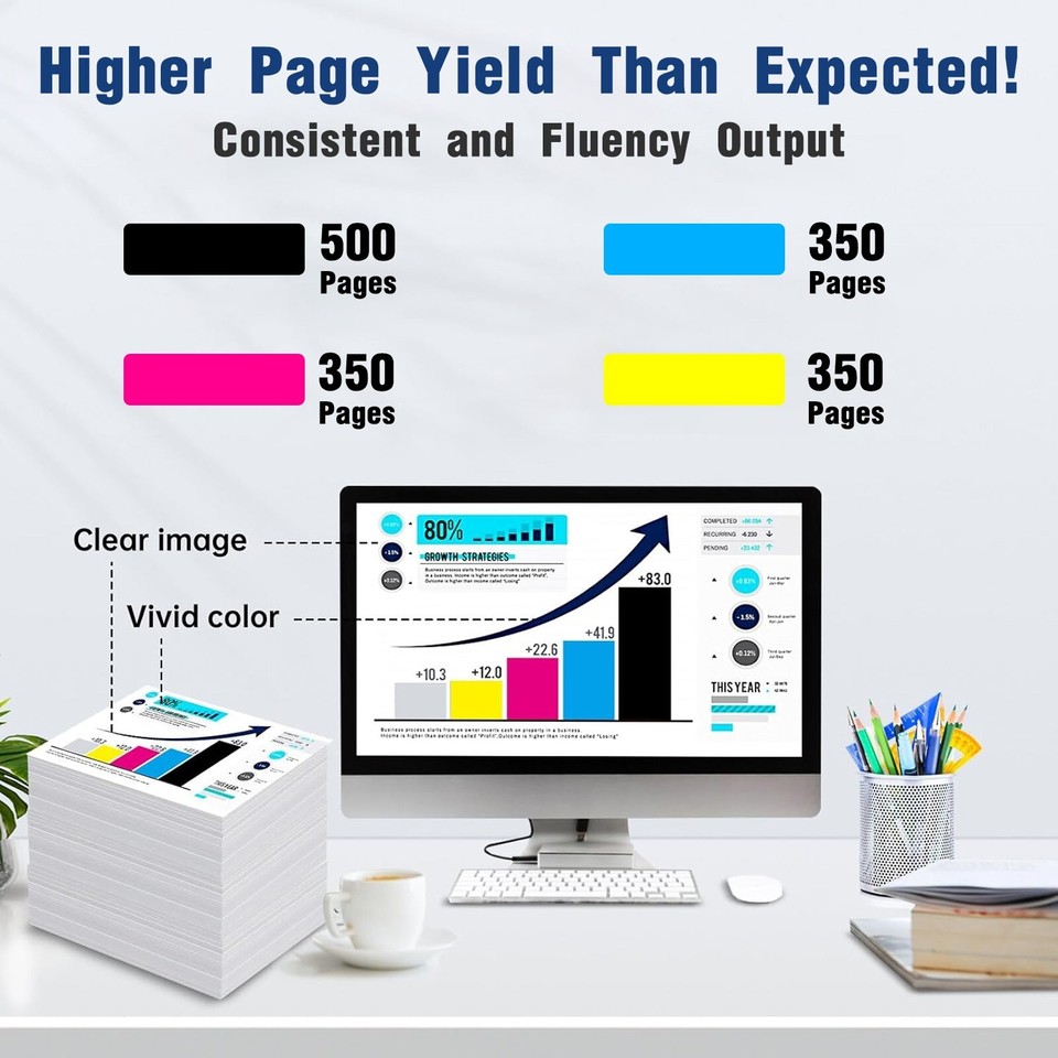 232XL Ink Cartridges Compatible for Epson XP-4200 XP-4205 WF-2930 (5 ...